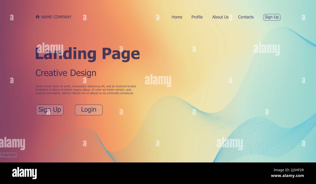 Gradient light web template landing page digital website landing page ...