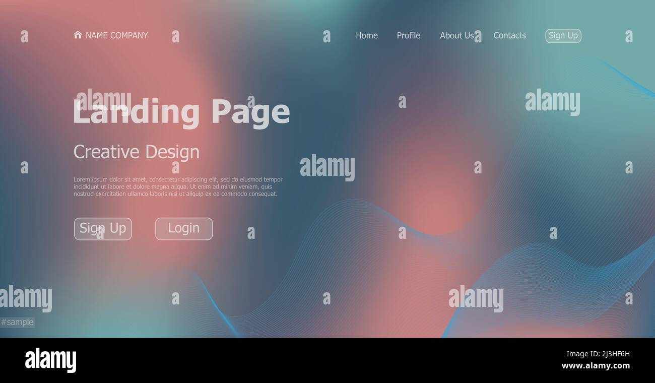 Gradient light web template landing page digital website landing page ...