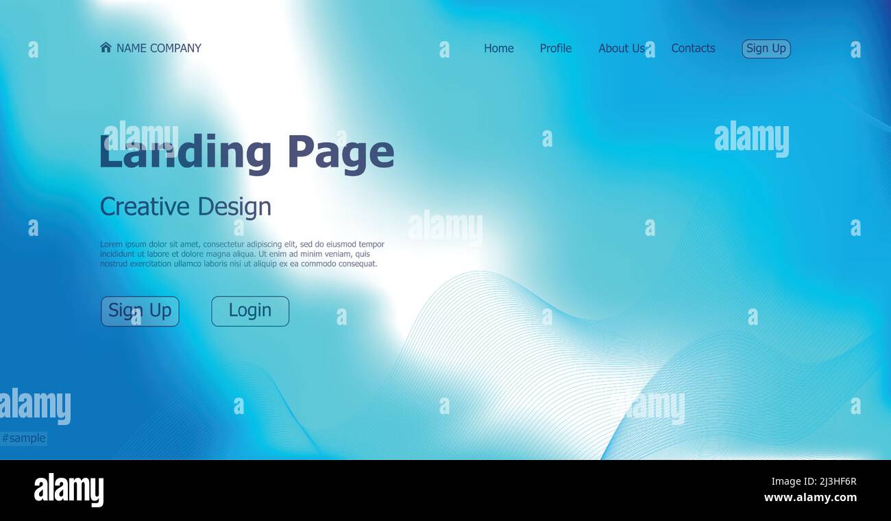 Gradient light web template landing page digital website landing page ...