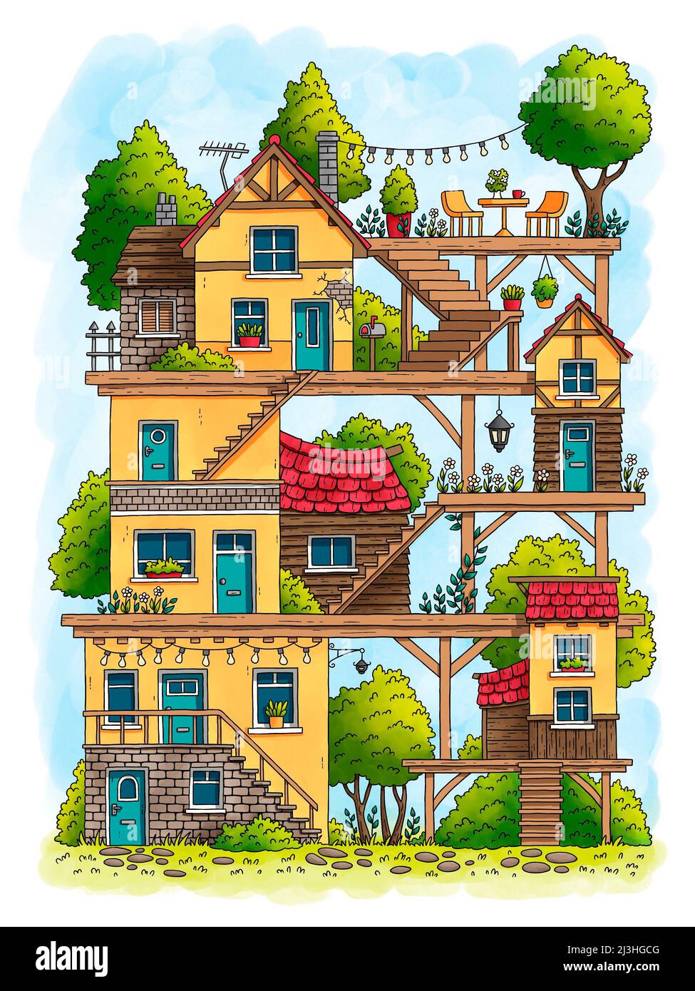 Hand drawn illustration of a house Stock Photo - Alamy