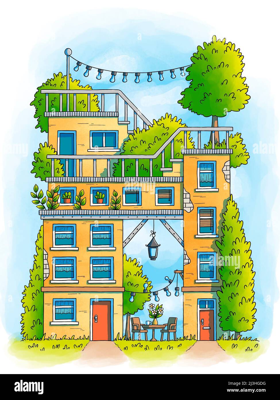 Hand drawn illustration of a house Stock Photo - Alamy