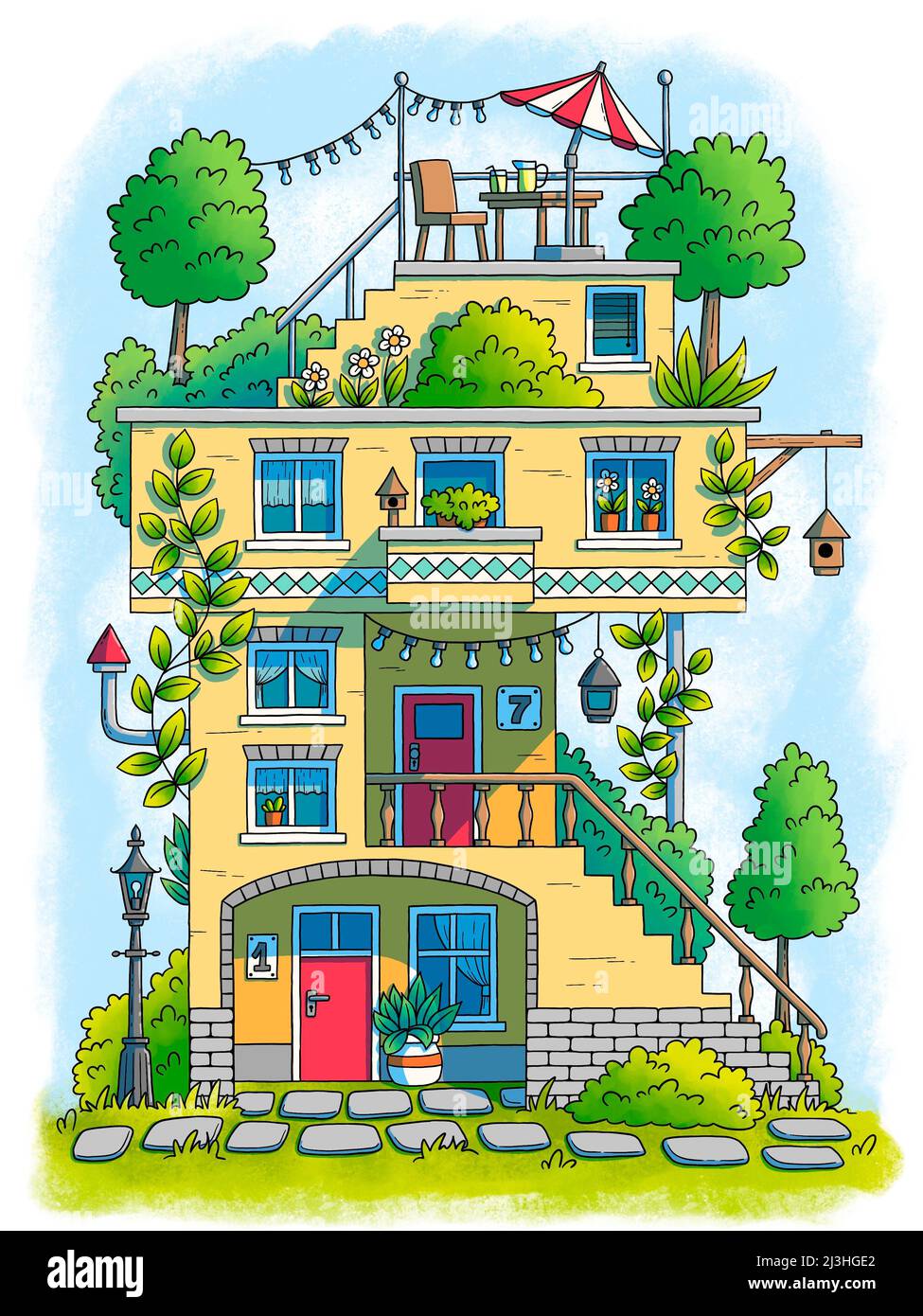 Hand drawn illustration of a house Stock Photo - Alamy