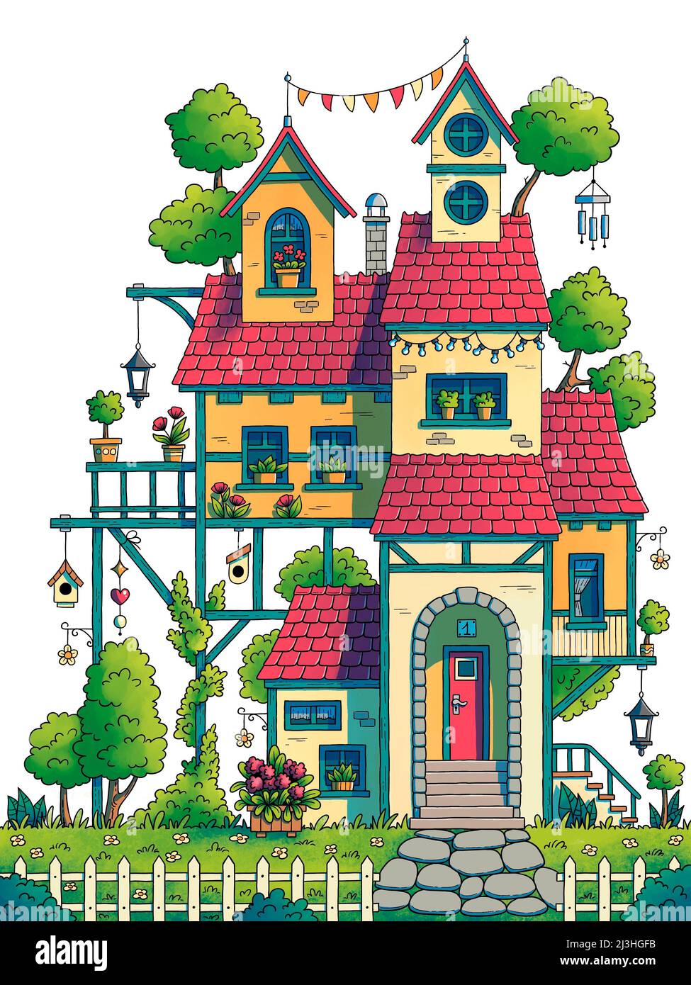 Hand drawn illustration of a house Stock Photo - Alamy