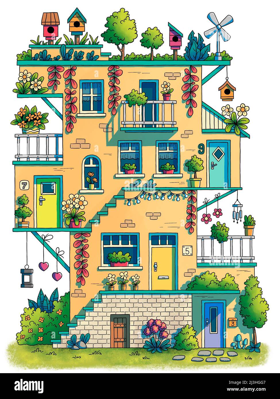 Hand drawn illustration of a house Stock Photo - Alamy