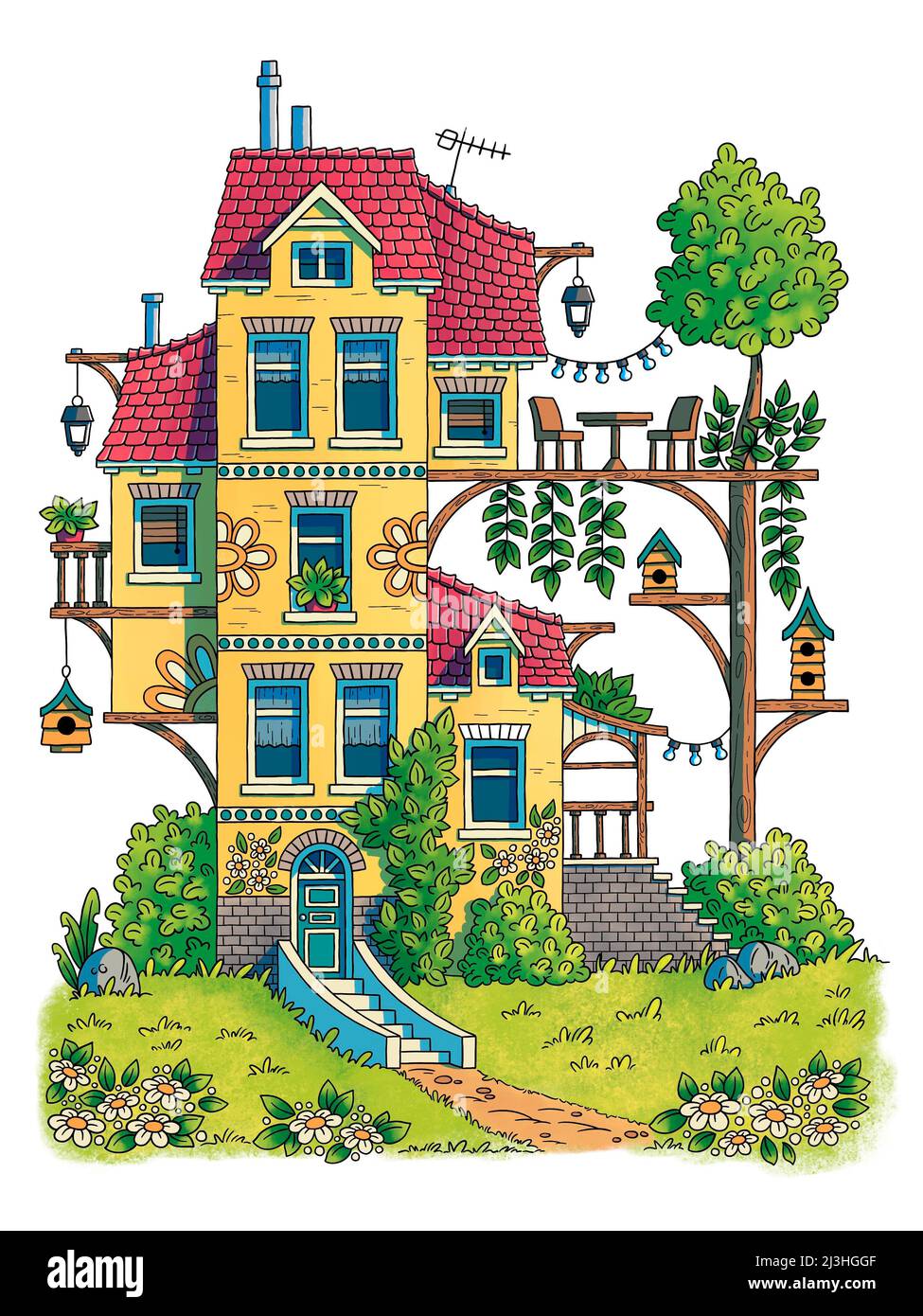 Hand drawn illustration of a house Stock Photo - Alamy