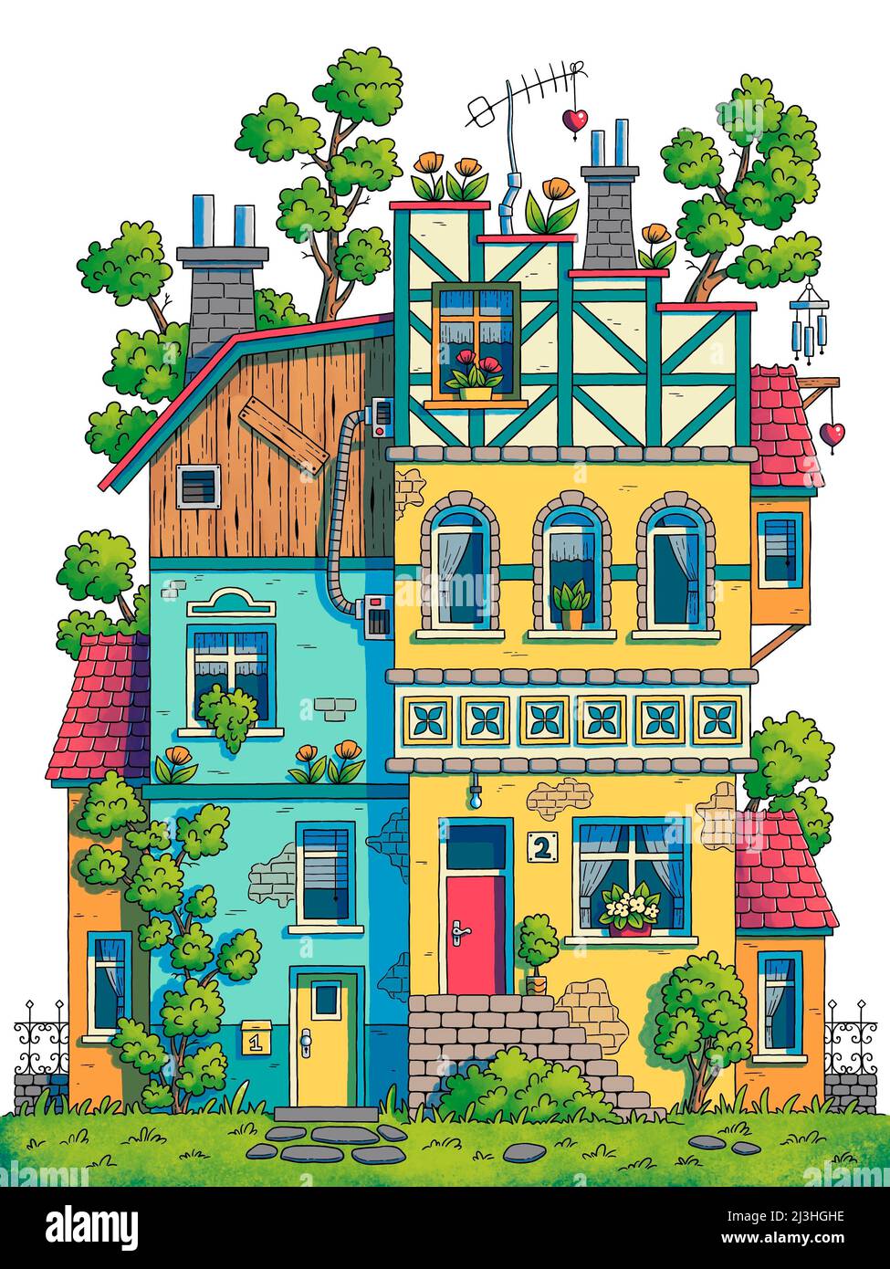Hand drawn illustration of a house Stock Photo - Alamy