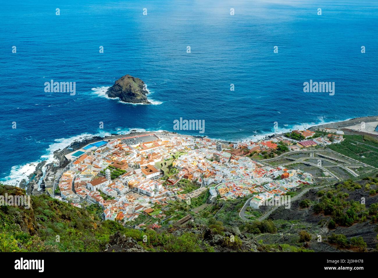 Village Garachico at Tenerife north from above Stock Photo - Alamy