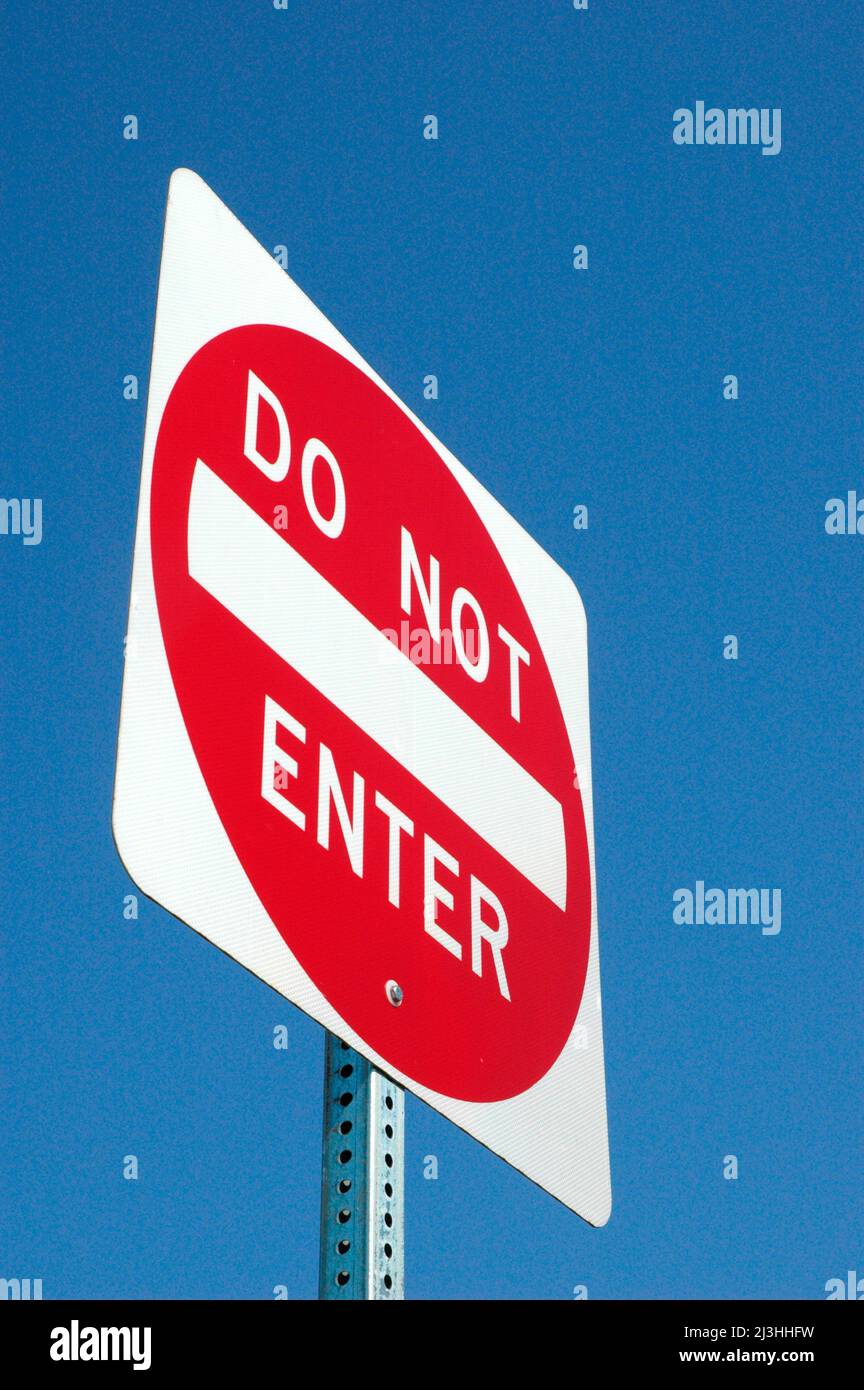 Do not enter sign for drivers to see and follow on one way streets and ...