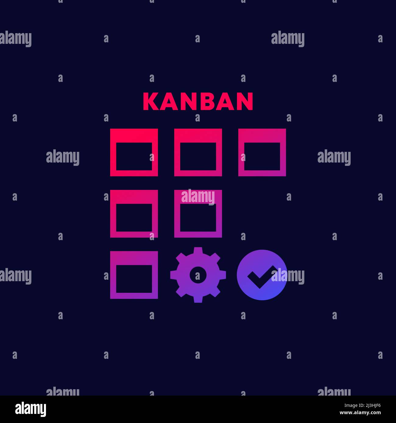 Kanban lean method, project management vector icon Stock Vector Image ...