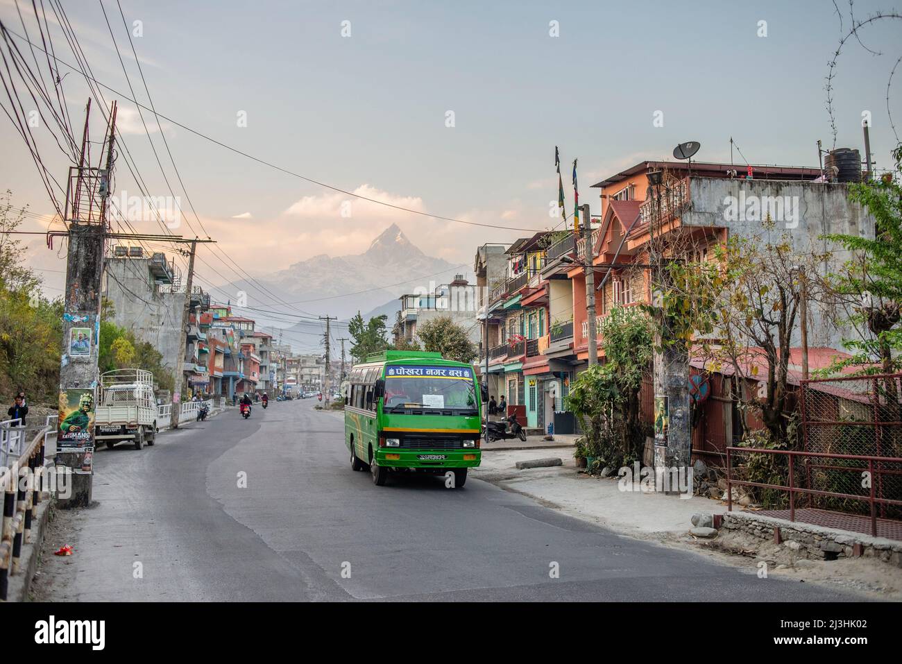 Daily life in the Old Town area of Pokhara, Nepal Stock Photo - Alamy