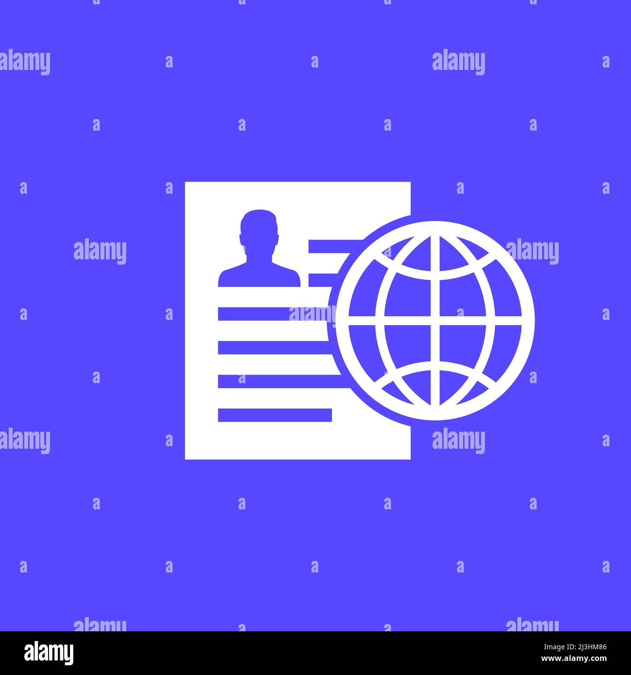 resume icon with a globe Stock Vector Image & Art - Alamy