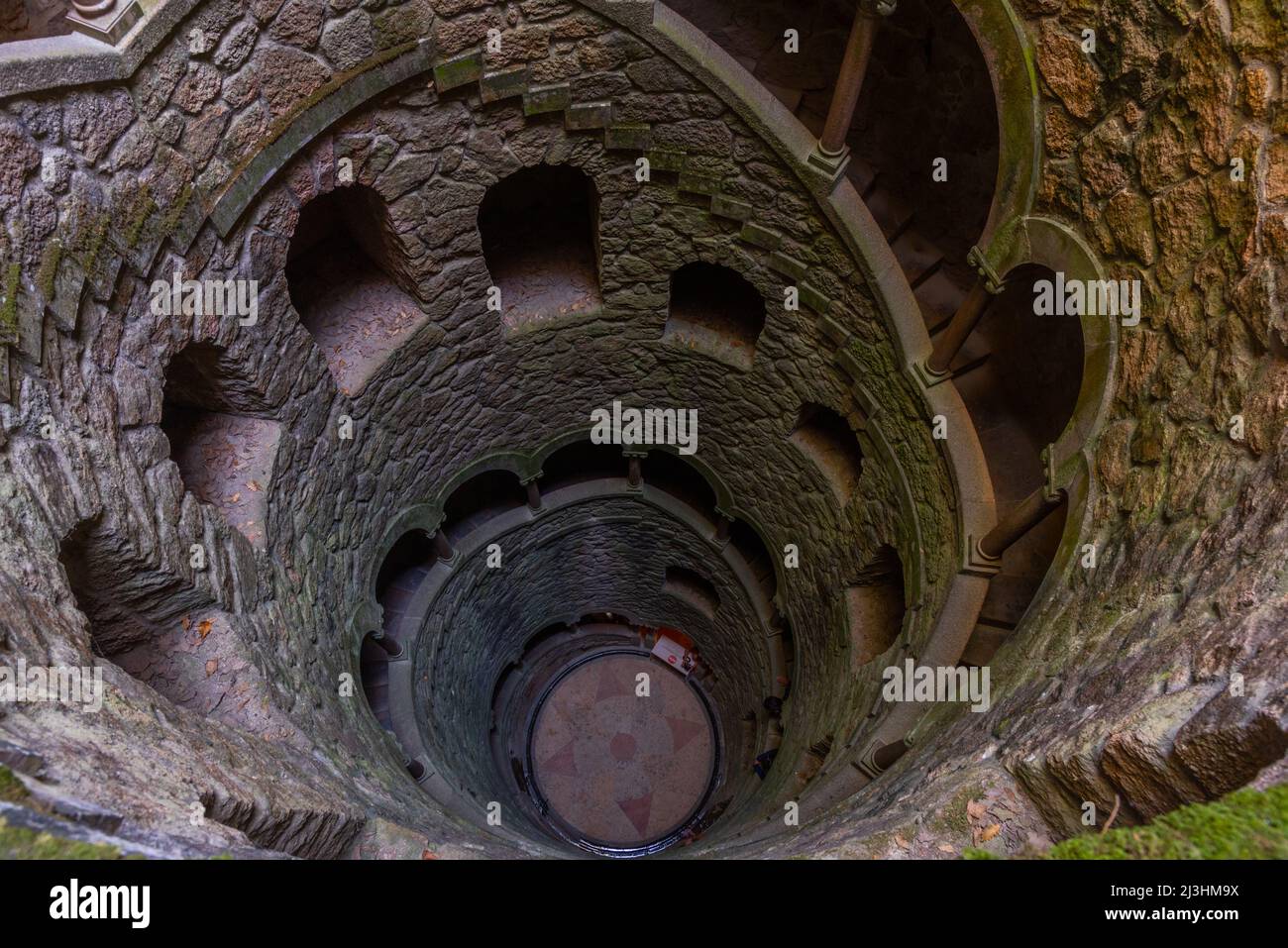 View of the initiation well inside of Quinta da Regaleira palace at ...