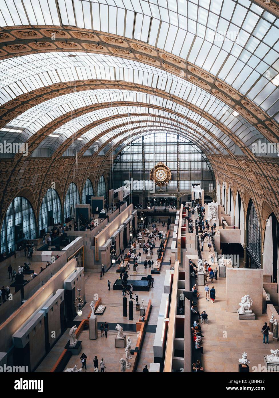 art gallery in Paris from above with glass roof and ambient light Stock ...