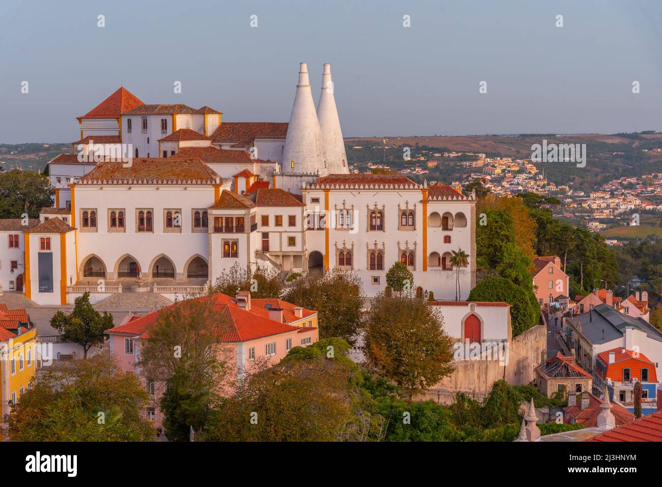 Aerial view of the national palace in Sintra, Portugal Stock Photo - Alamy