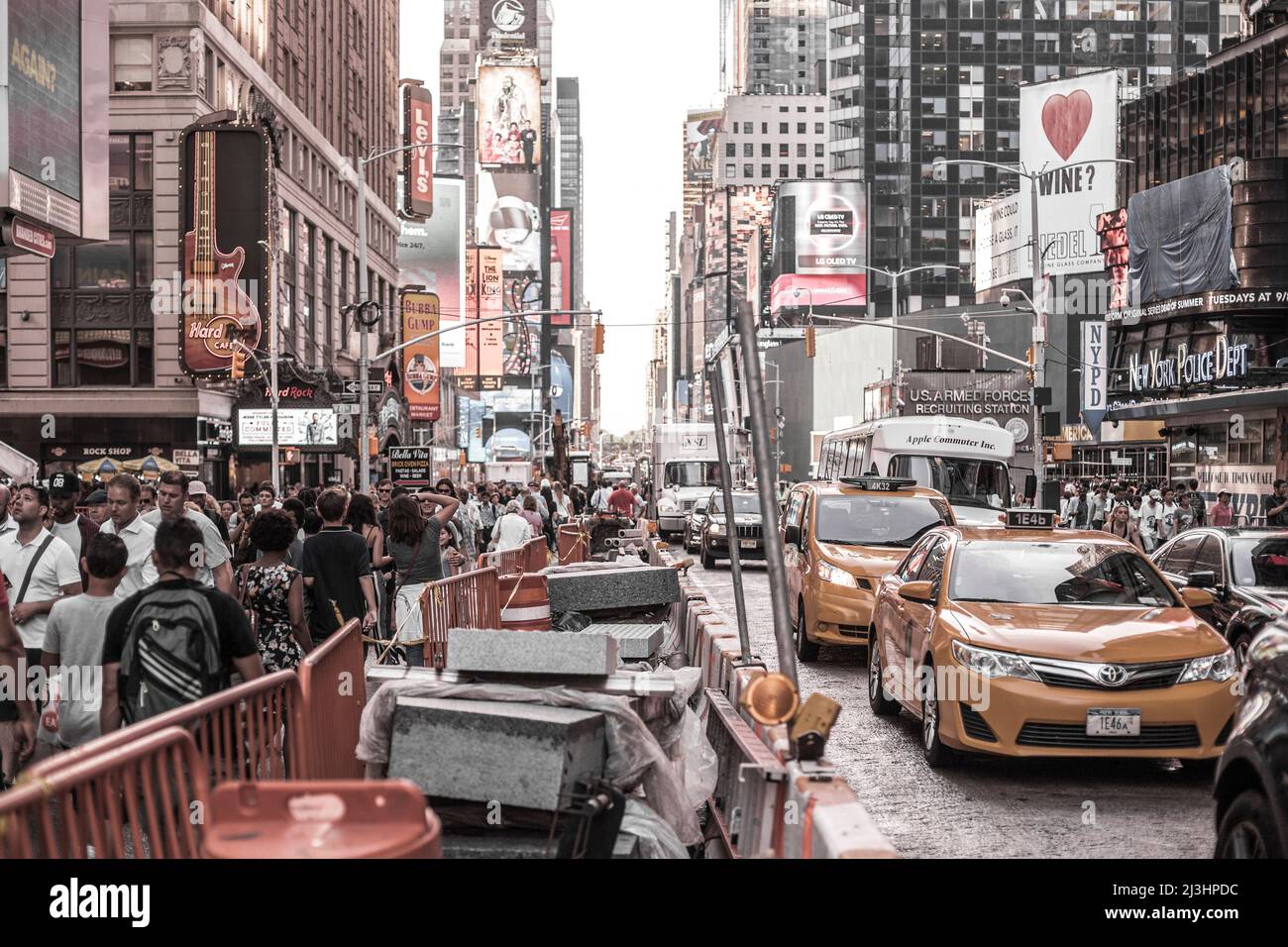 Times square people and cars hi-res stock photography and images - Alamy