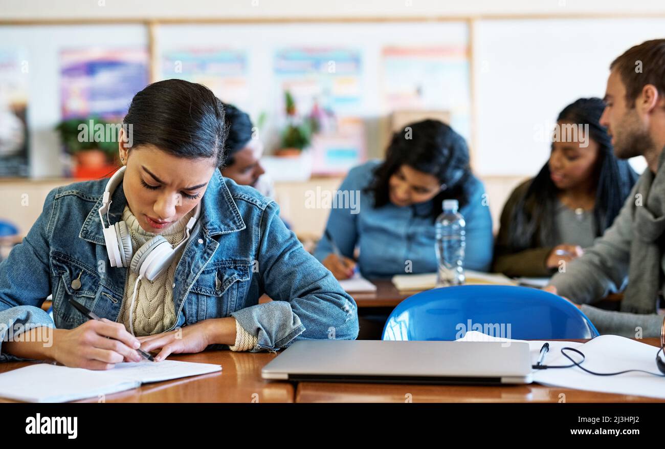 Her studies come first. Cropped shot of an attractive young university ...