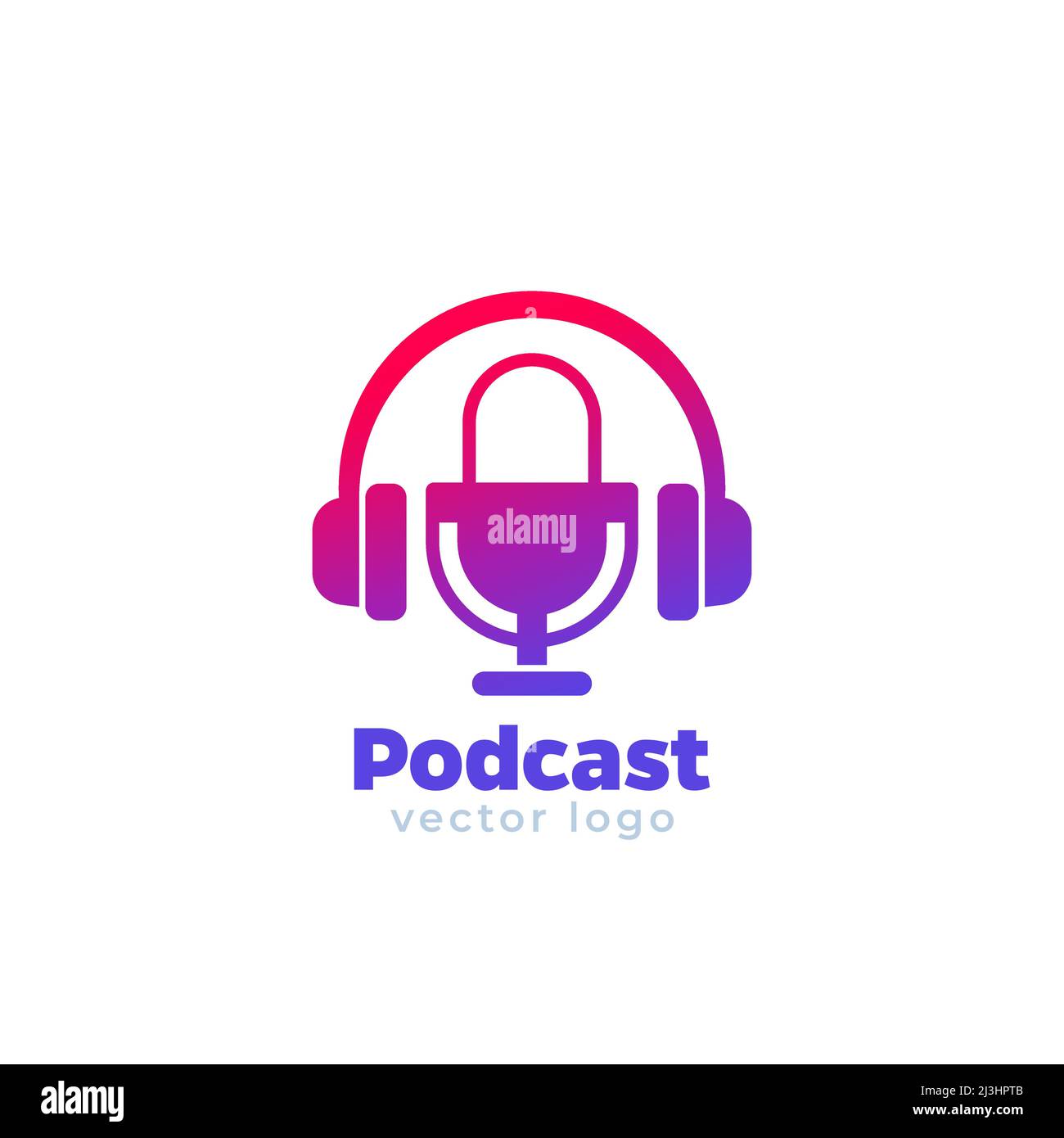 Podcast icon with headset and microphone Stock Vector Image & Art - Alamy