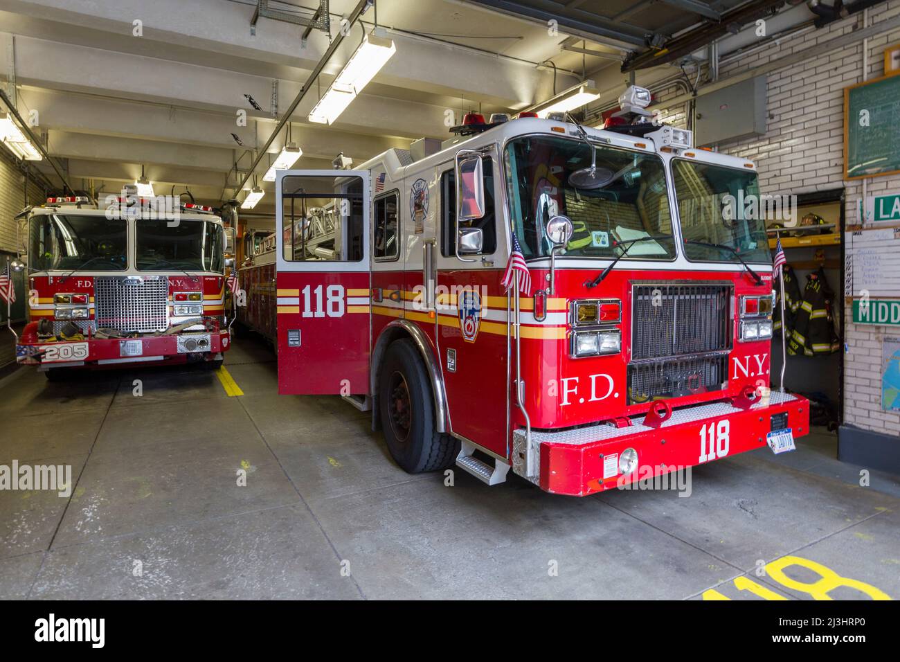 Brooklyn Heights, New York City, NY, USA, Fire Department and Firecars ...