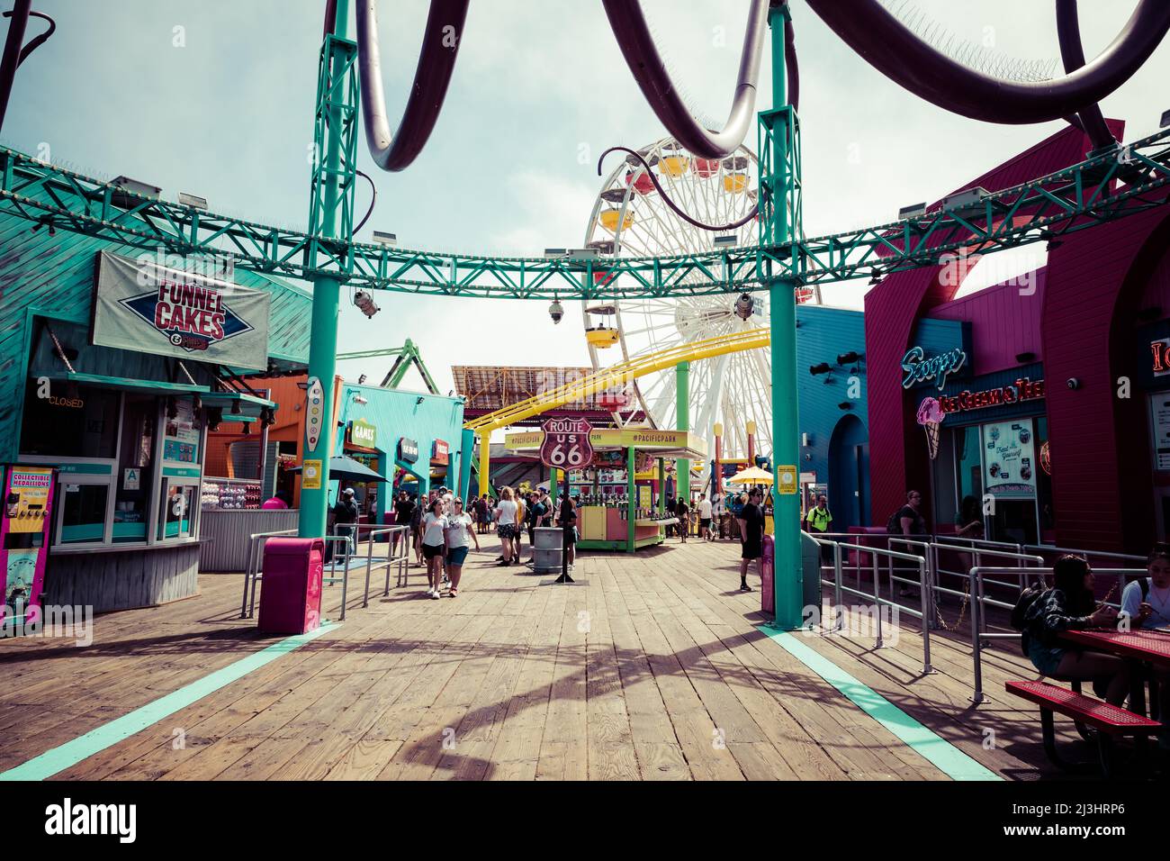 SANTA MONICA, CA - March 24, 2022: The Ferris Wheel at Santa Monica ...