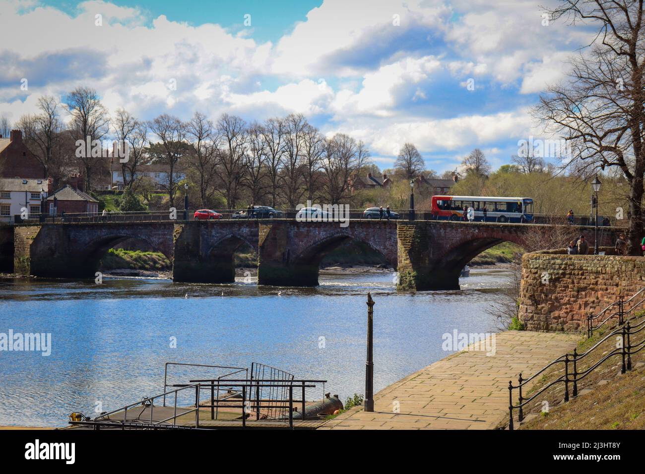 View from The Groves towards Old Dee Bridge, Handbridge Stock Photo - Alamy