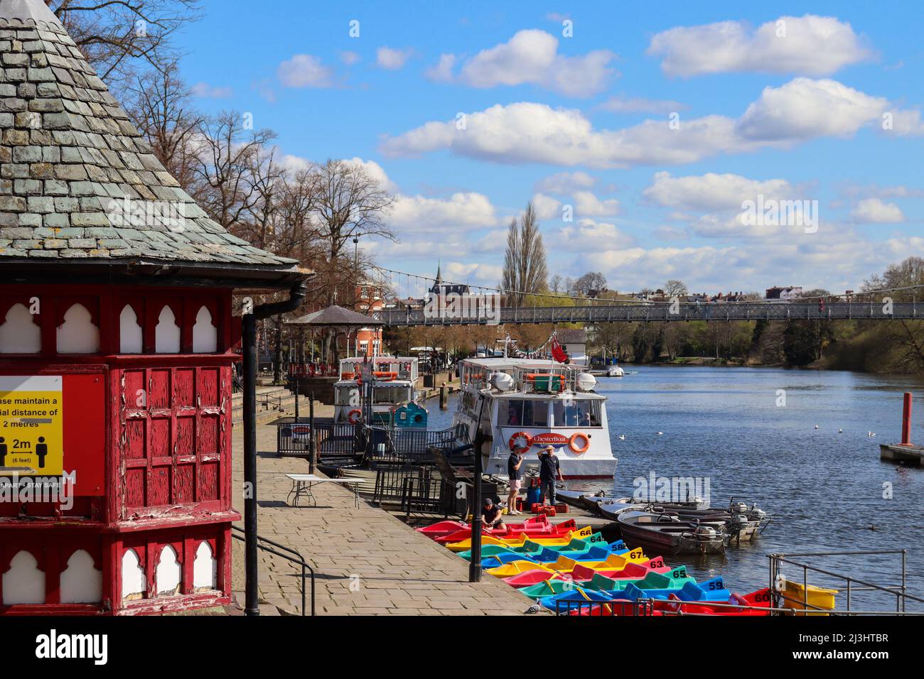 View of the waterfront, The Grovers, River Dee, Chester Stock Photo - Alamy