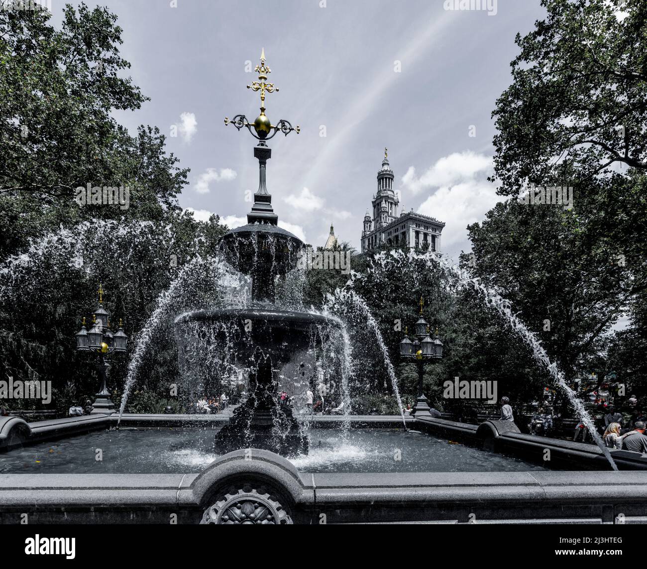 Manhattan, New York City, NY, USA, Mould Fountain in New York City Hall ...