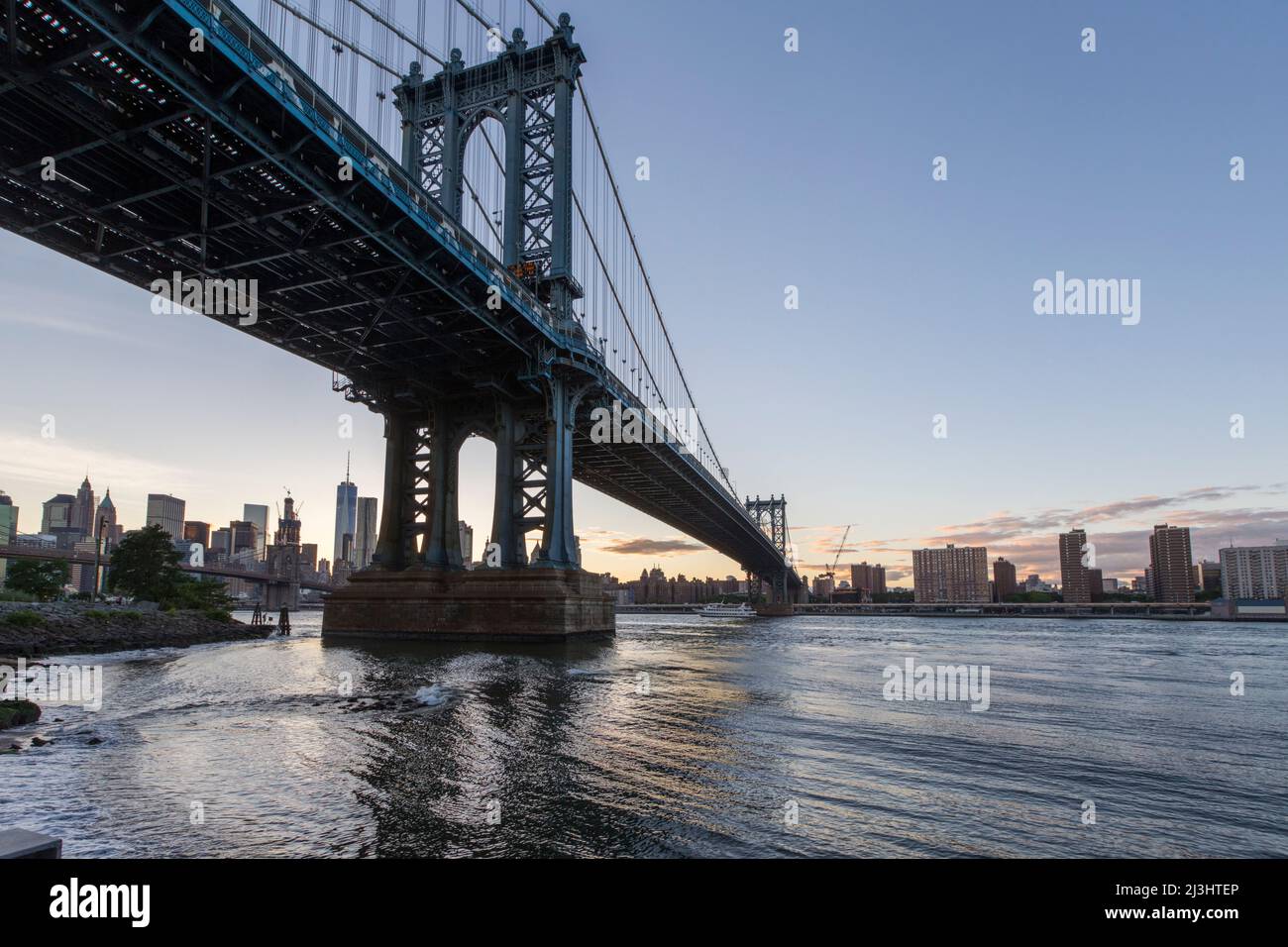 Dumbo, New York City, NY, USA, Brooklyn Bridge over East River in the ...