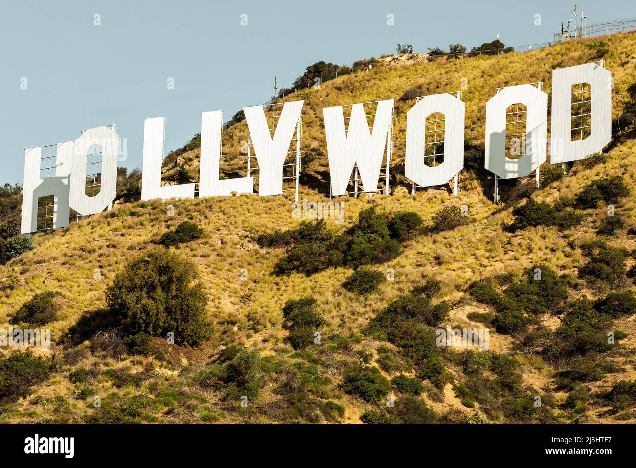 The Hollywood sign overlooking Los Angeles. The iconic sign was ...