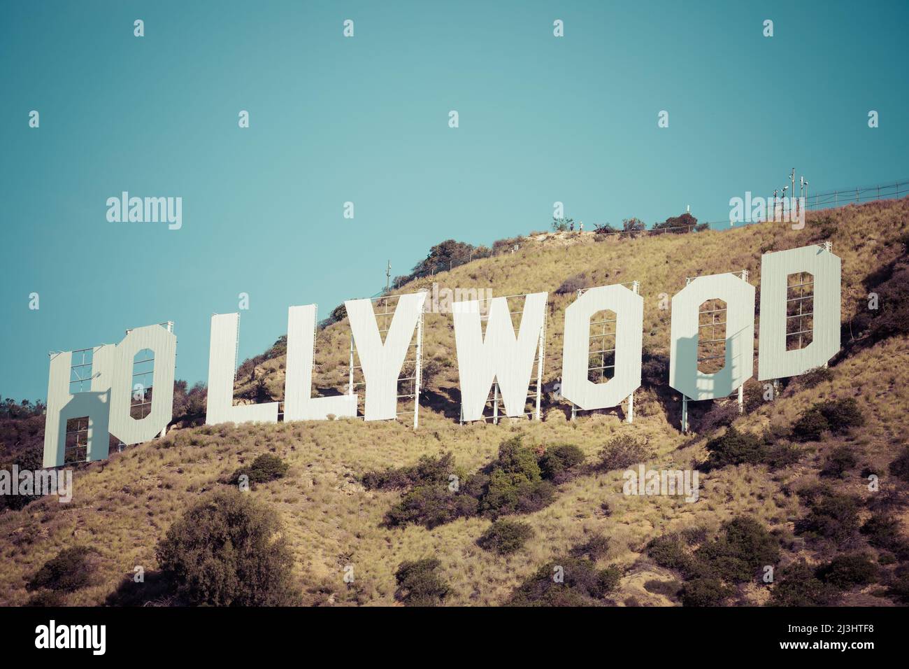 The Hollywood sign overlooking Los Angeles. The iconic sign was ...
