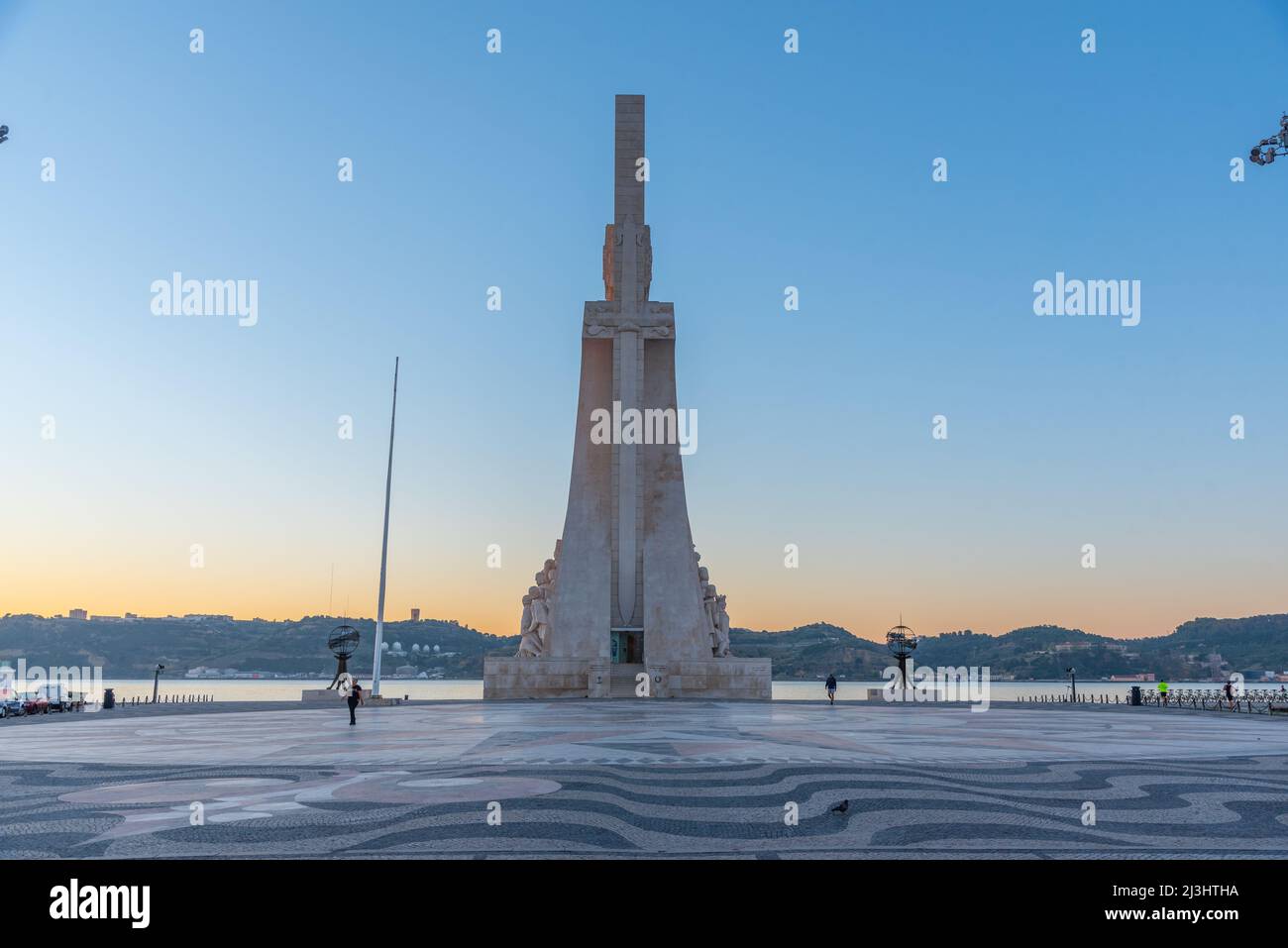 Sunrise view of Padrao dos Descobrimentos - Monument of the Discoveries ...