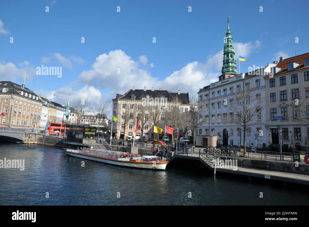 Copenhagen/Denmark/.08 April 2022/.Tourism in danish capital bus sight ...
