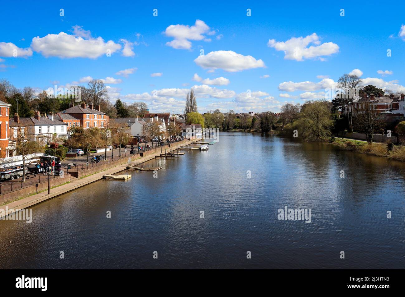 View across the waterfront in Chester and the River Dee on a sunny day ...