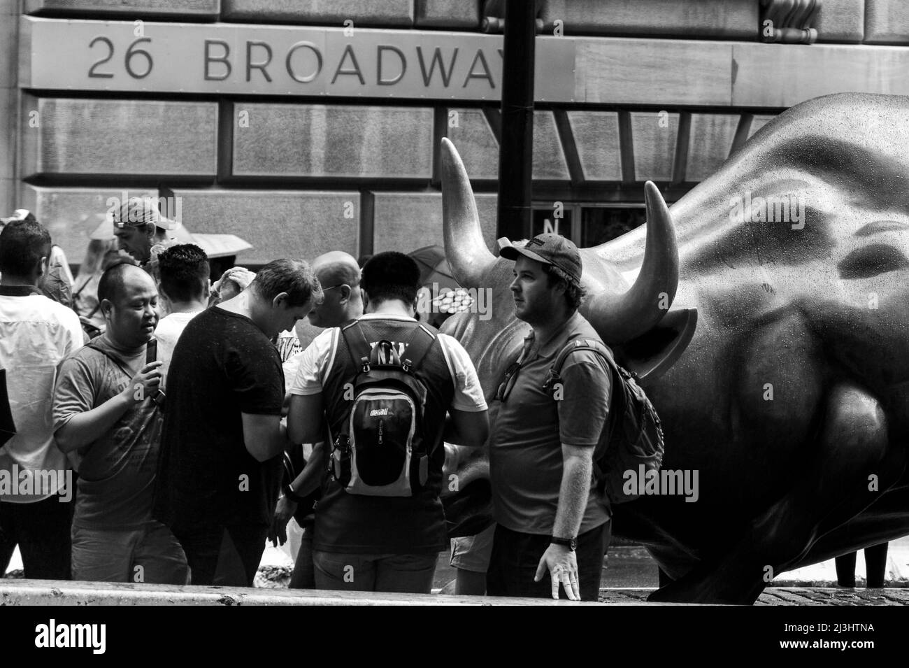 Financial District, New York City, NY, USA, The landmark Charging Bull ...