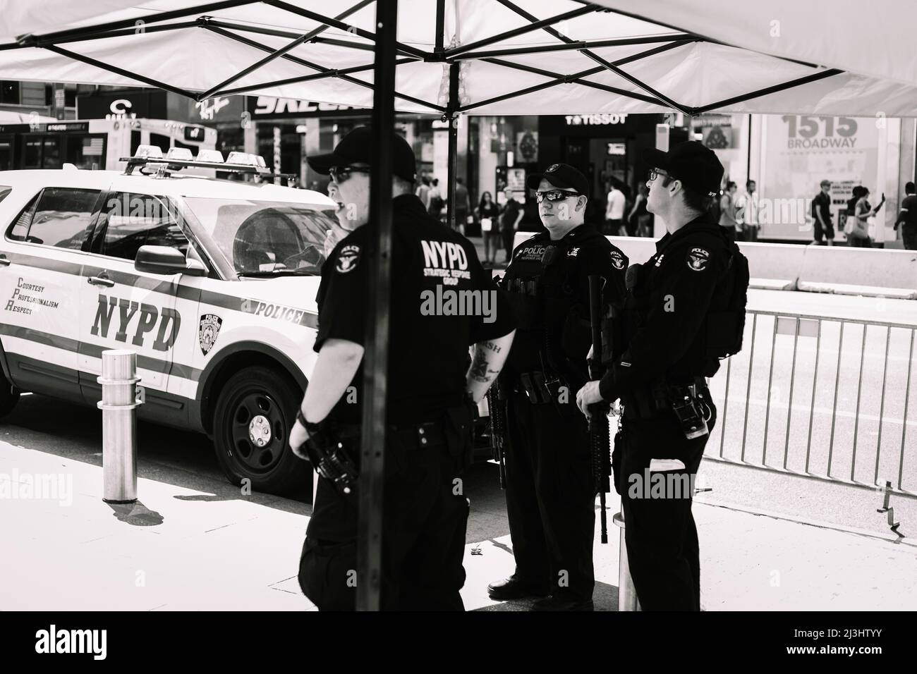 Times Square, New York City, NY, USA. NYPD Officers at Times Square ...