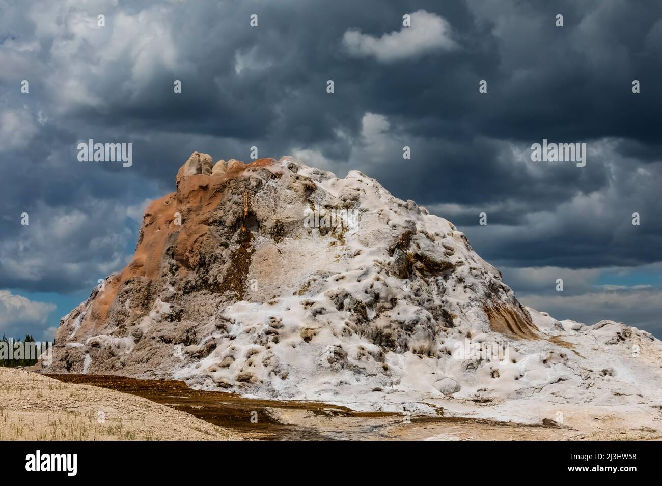 White Dome Geyser in the Lower Geyser Basin of Yellowstone National ...