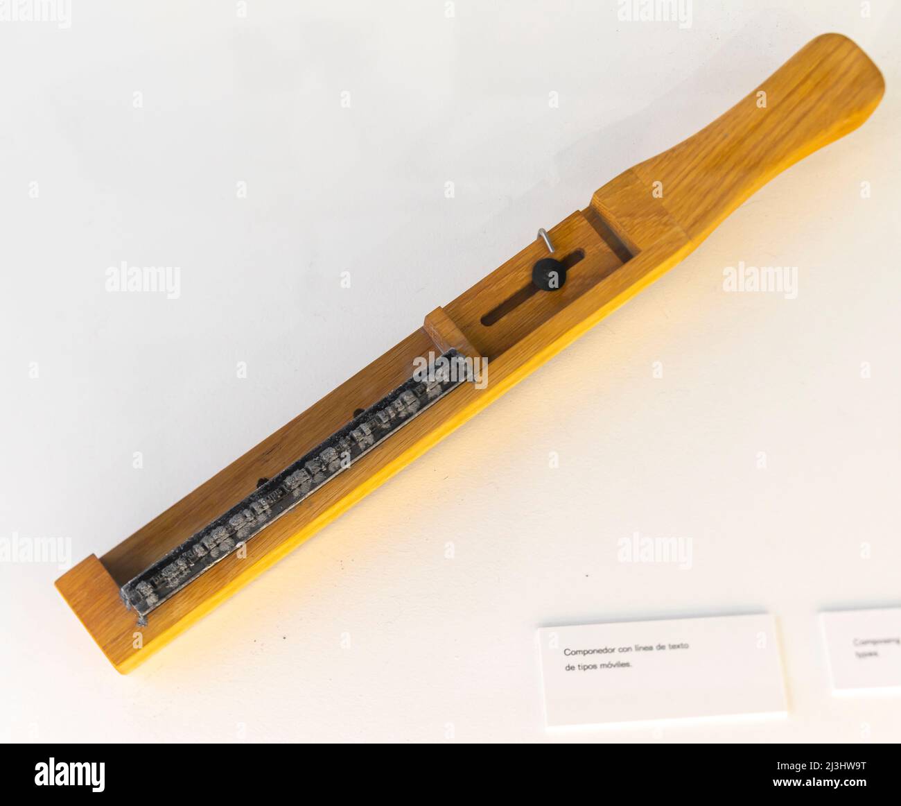 Typesetter with movable type text lines Stock Photo - Alamy