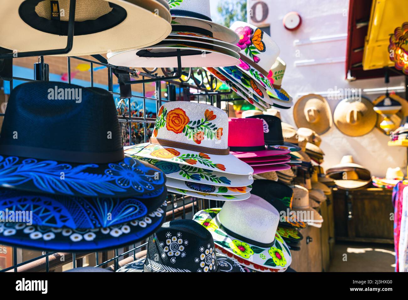 Variety of Colorfull Mexican Traditional Souvenirs at Market in Mexico ...