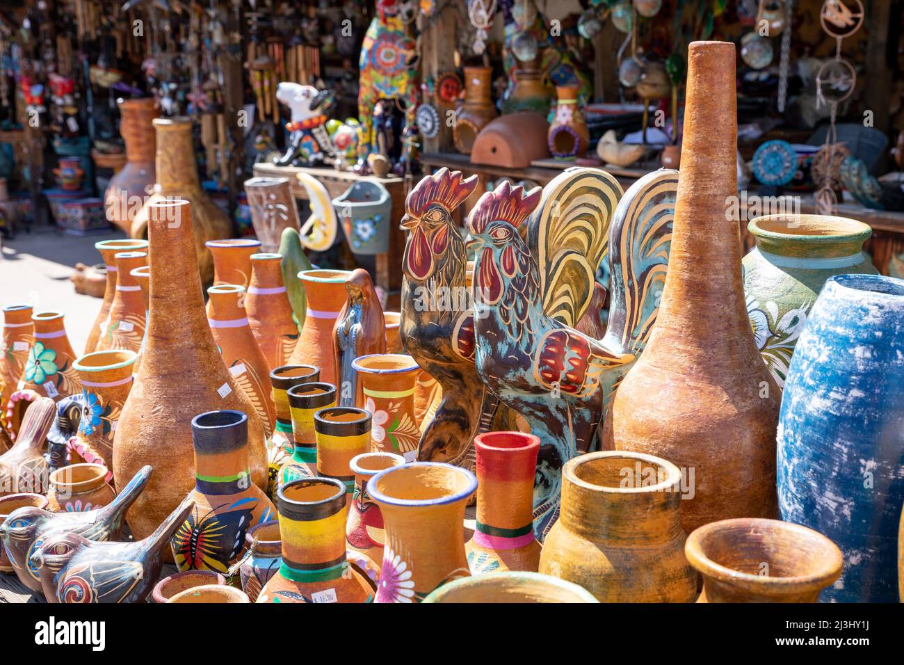 Variety of Colorfull Mexican Traditional Souvenirs at Market in Mexico ...