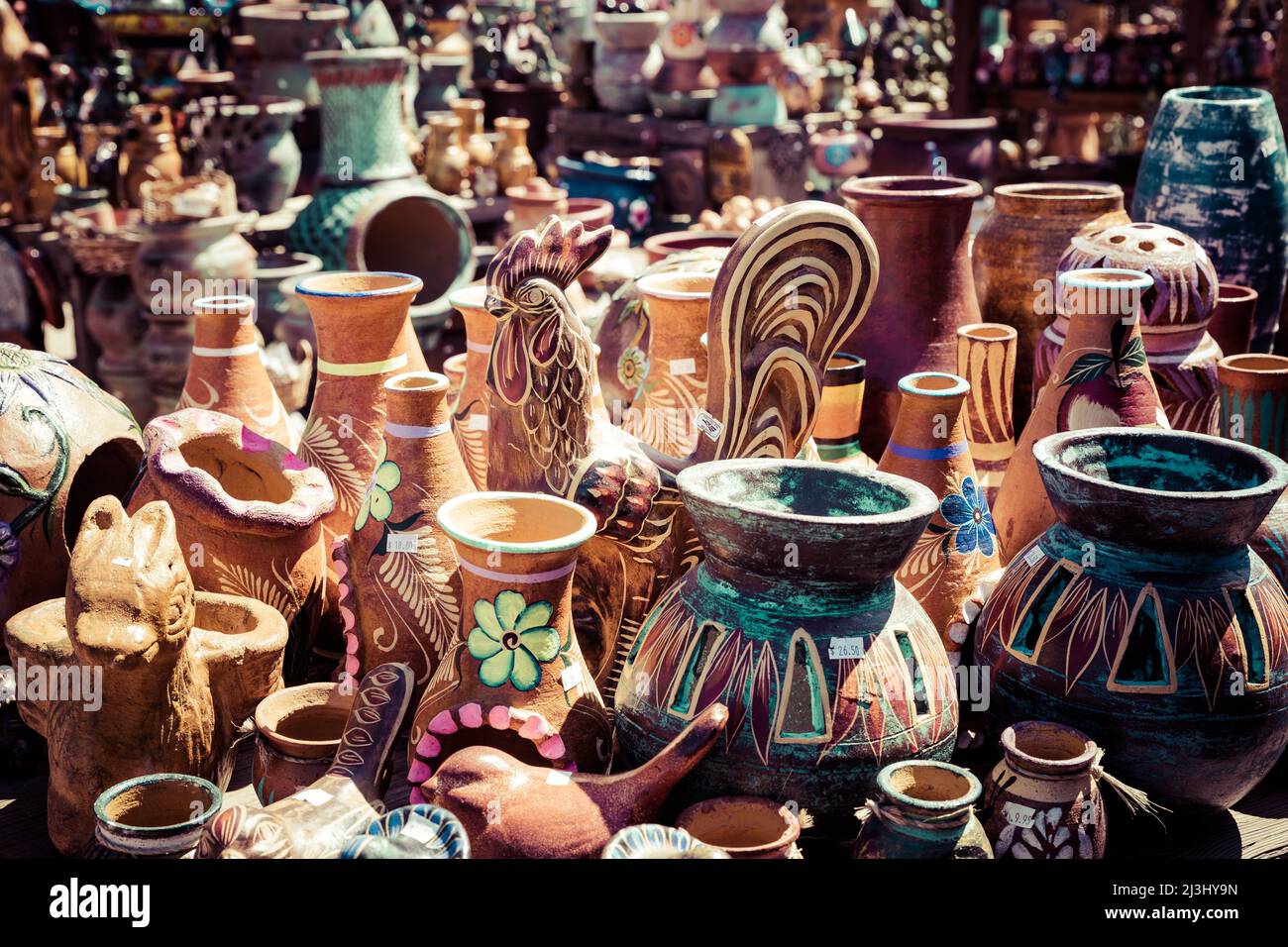 Variety of Colorfull Mexican Traditional Souvenirs at Market in Mexico ...