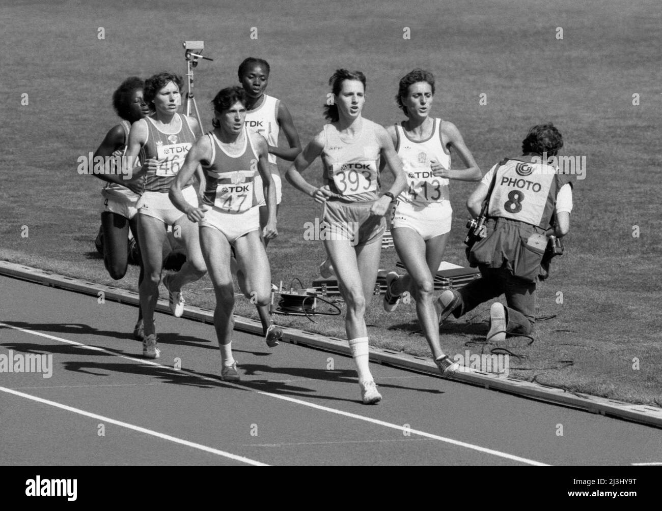 JILL McCABE SWEDEN 800 M athlete in lead before Tch Moravcikova and Bulgarian Petrova at IAAF ...