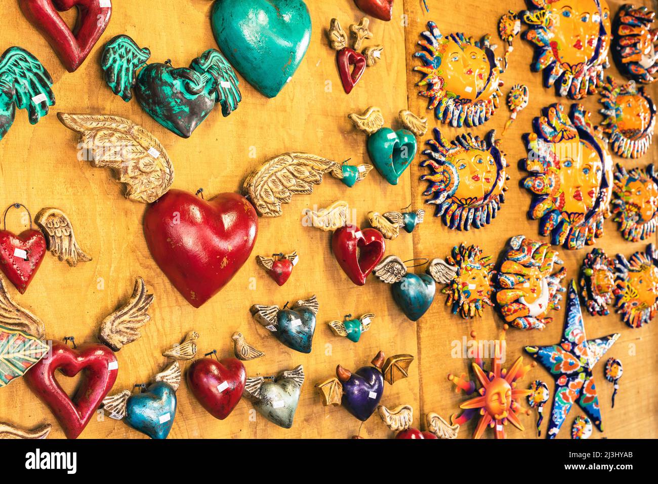 Variety of Colorfull Mexican Traditional Souvenirs at Market in Mexico ...