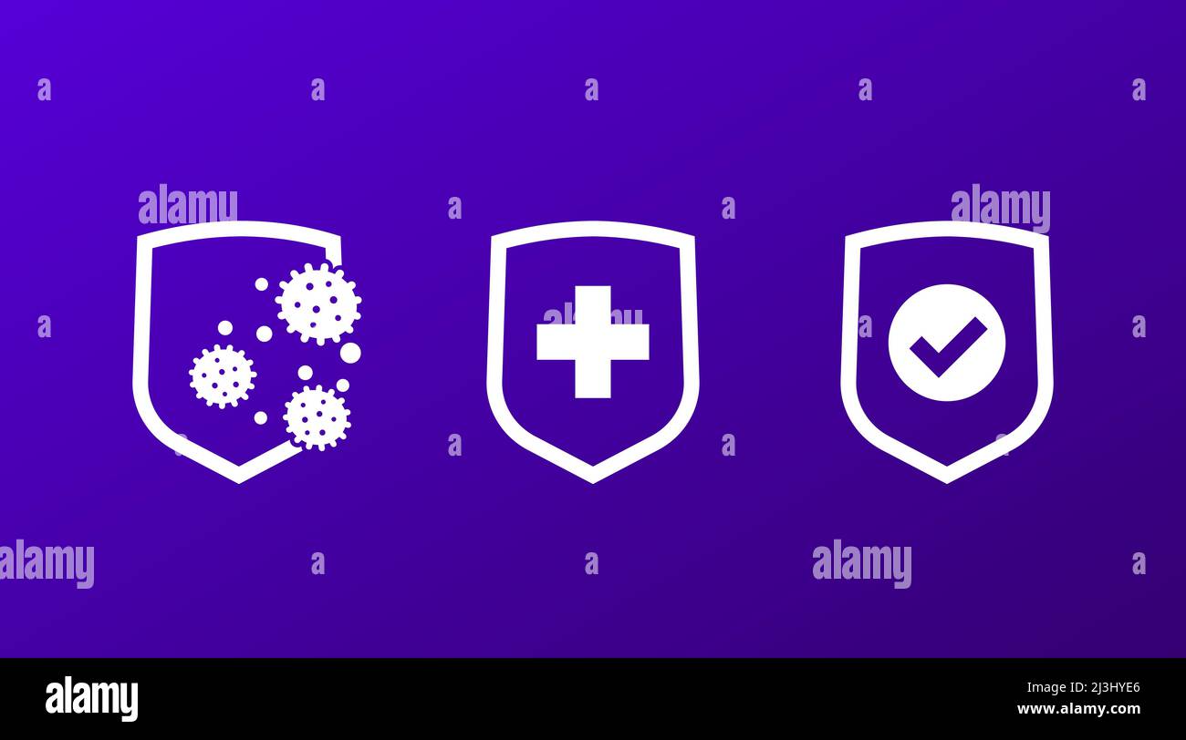 immune system and antibacterial protection icons Stock Vector Image ...