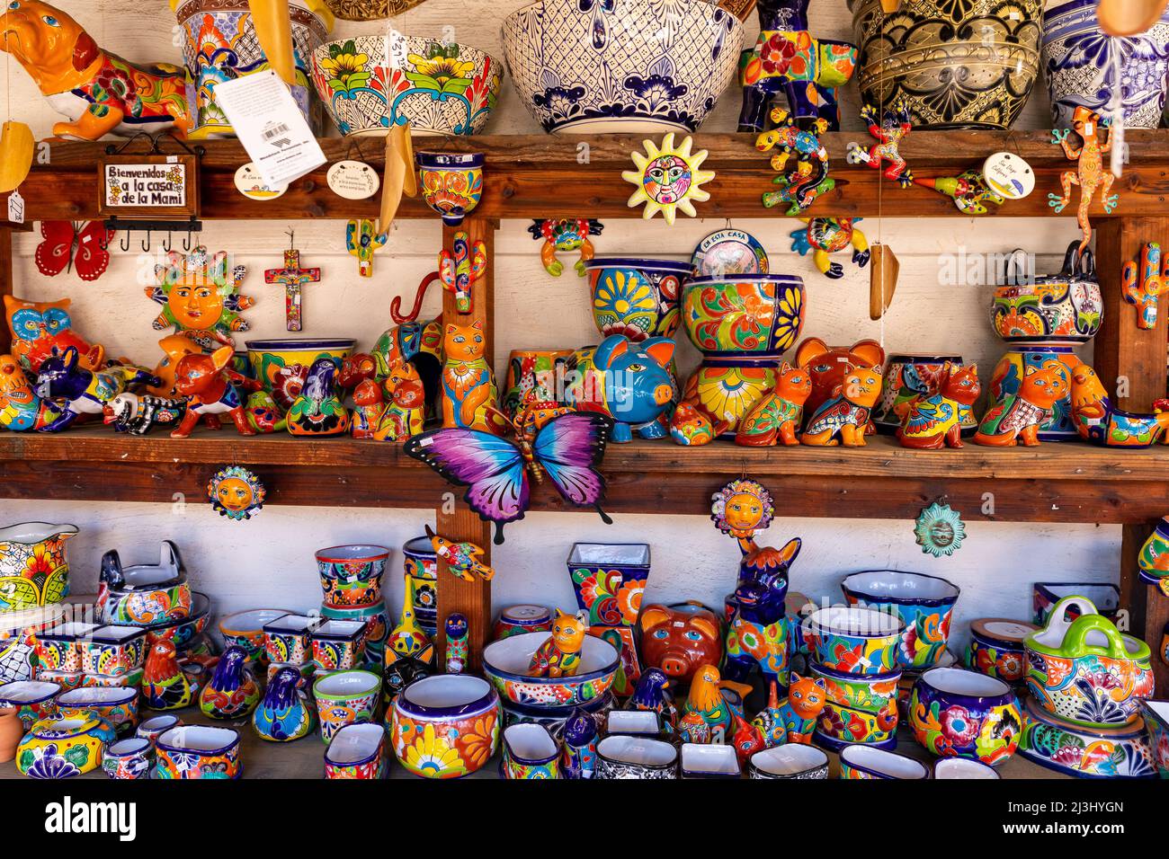 Variety of Colorfull Mexican Traditional Souvenirs at Market in Mexico ...