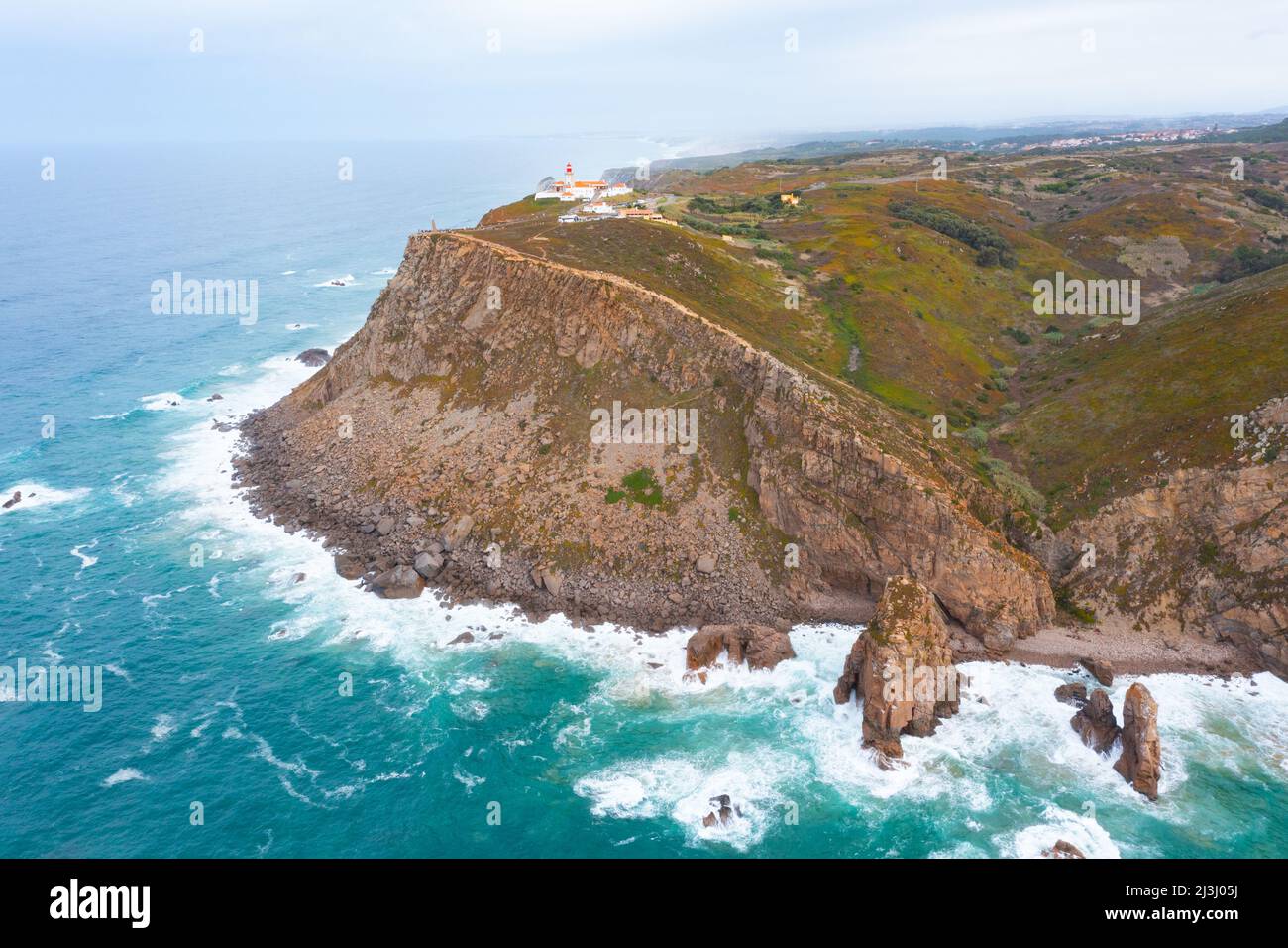 Cabo da Roca lighthouse in Portugal Stock Photo - Alamy