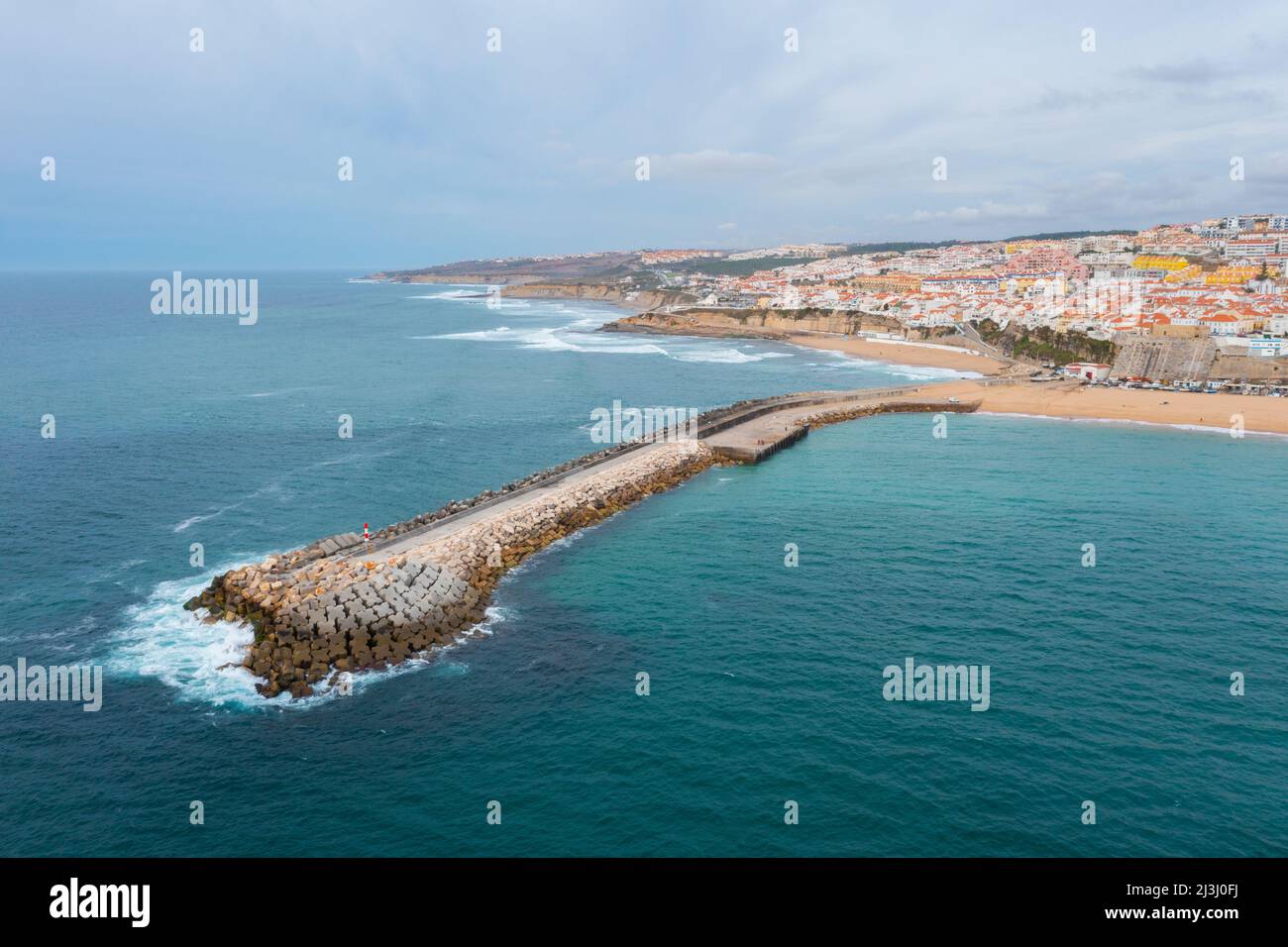 Concrete pier at Ericeira, Portugal Stock Photo - Alamy