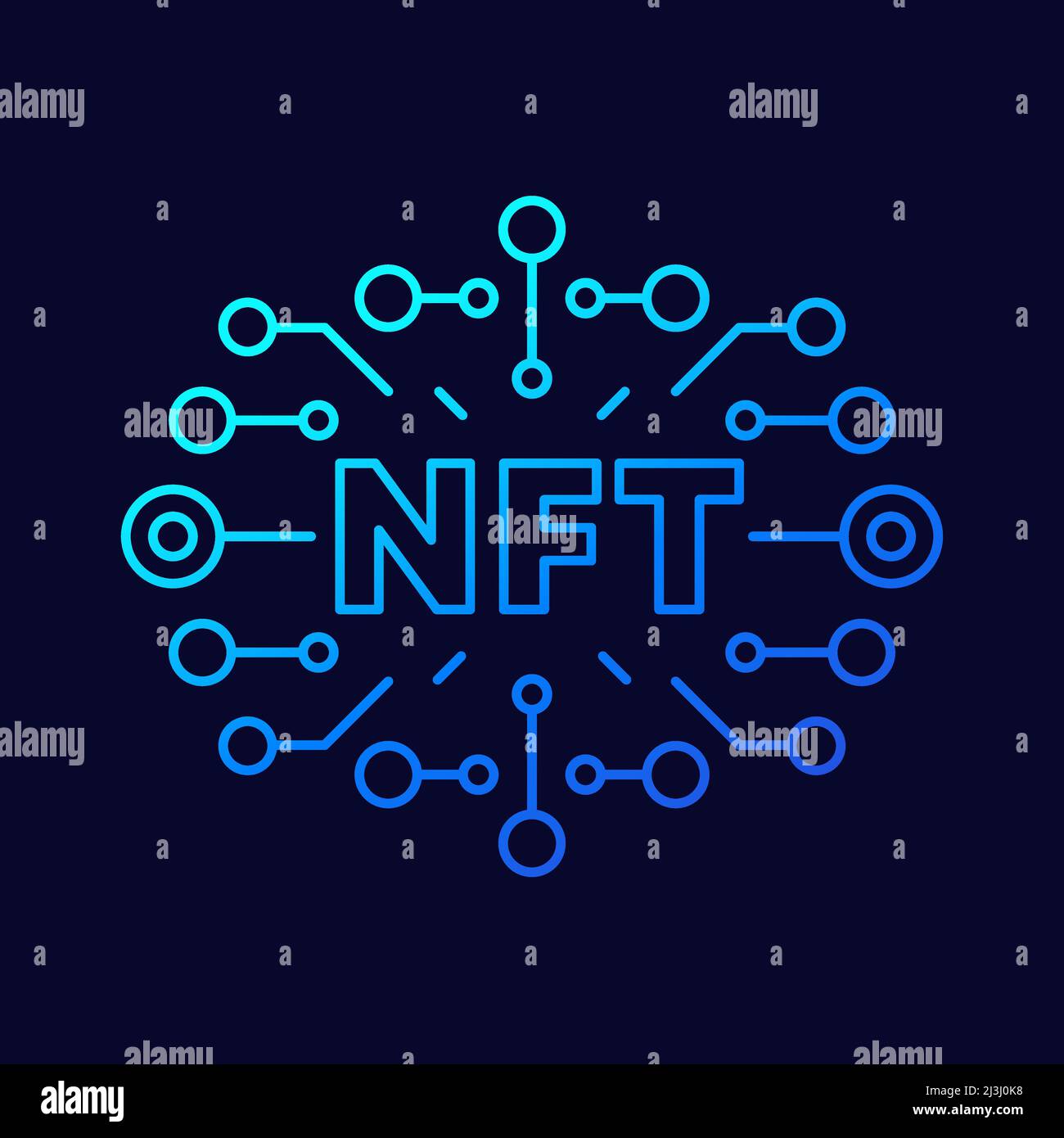 NFT non fungible token, linear vector Stock Vector Image & Art - Alamy