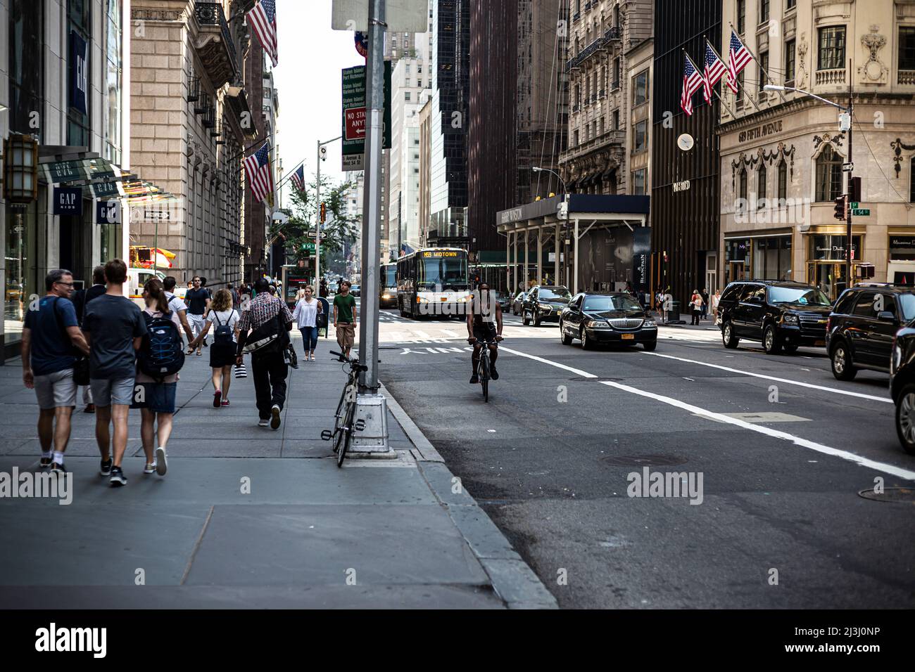 5 AVENUE & WEST 54 ST, New York City, NY, USA, Street Scene Stock Photo ...