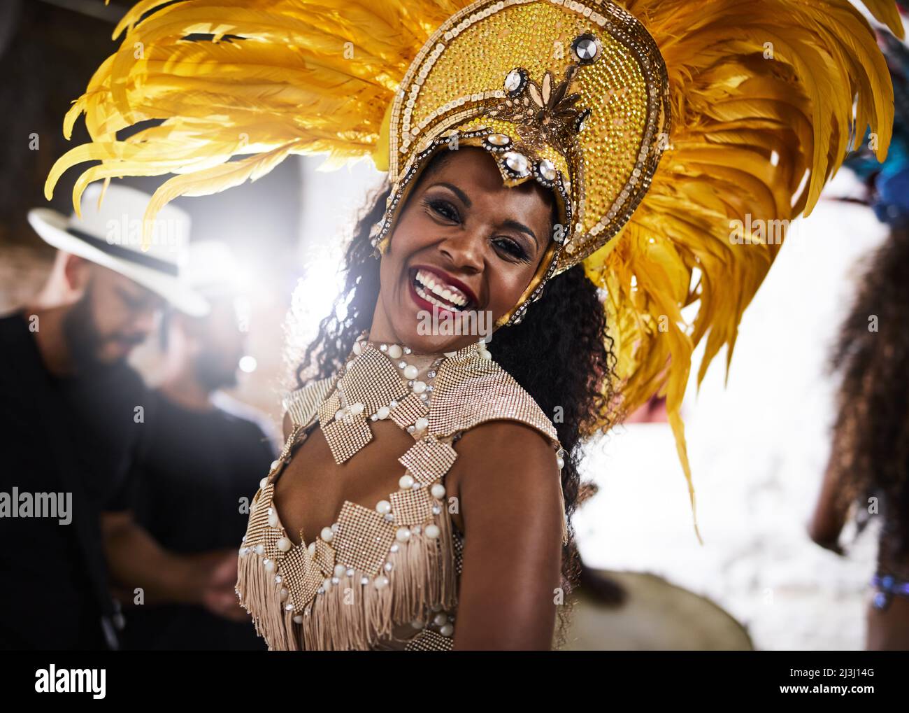 Her beauty steals the show. Portrait of a samba dancer performing in a ...