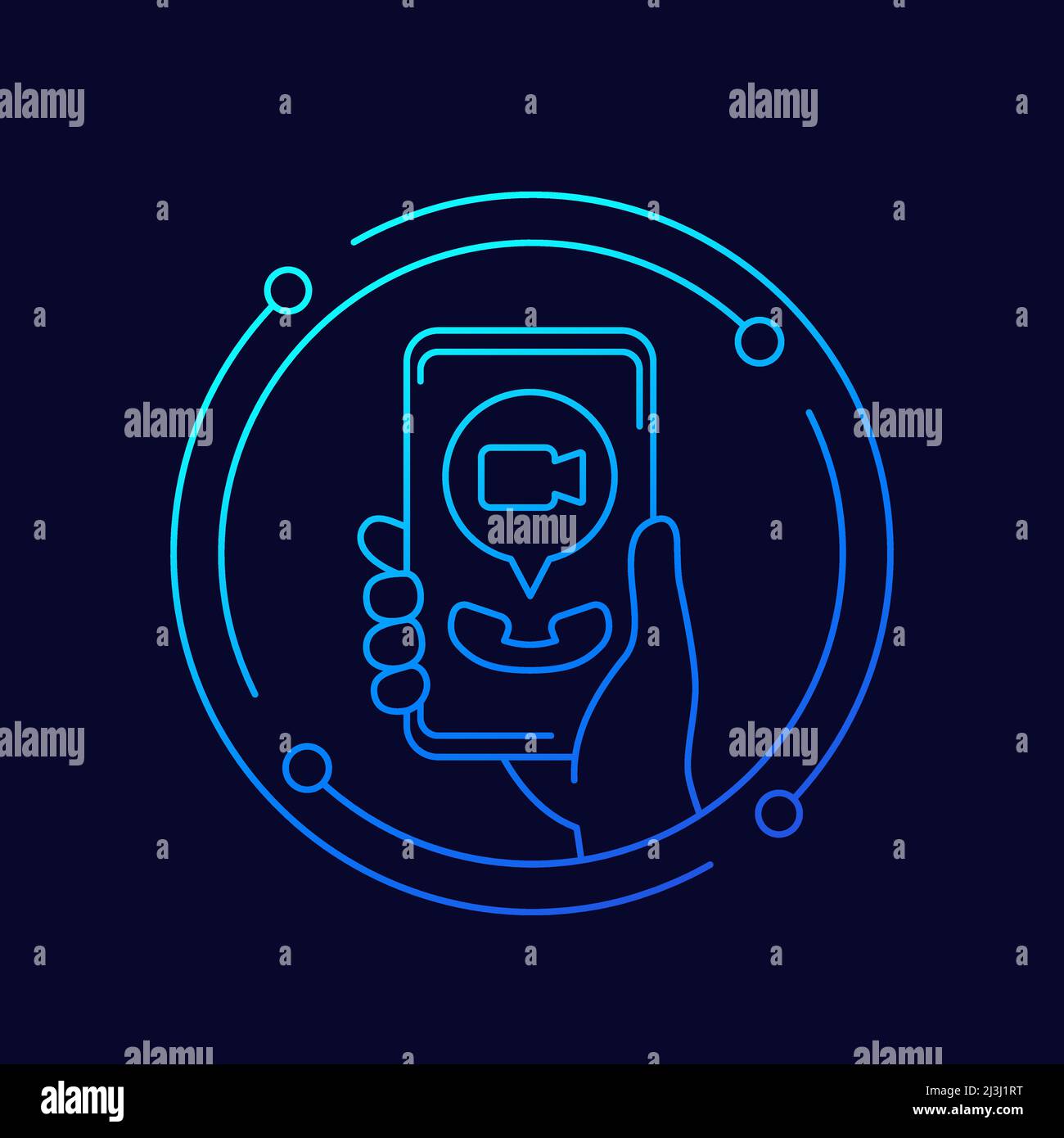 incoming video call linear icon Stock Vector Image & Art - Alamy