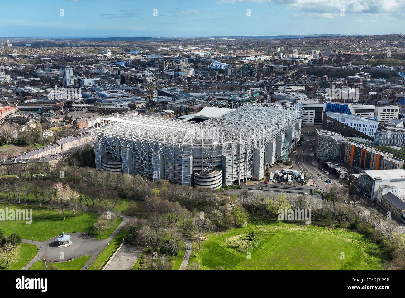 Aerial view of St. James' Park, Home of Newcastle United Stock Photo - Alamy